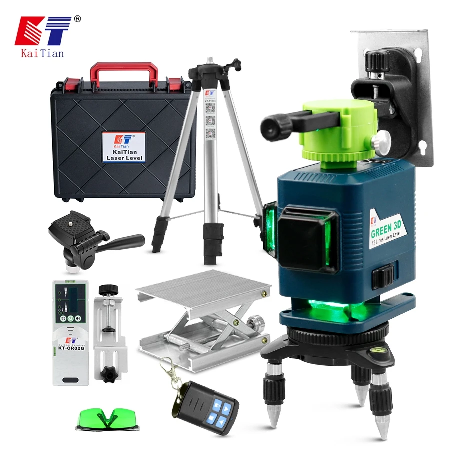 KaiTian-360-Auto-Nivelamento-Laser-N-vel-Receptor-Cruz-Vertical-e-Horizontal-Poderoso-Feixe ...