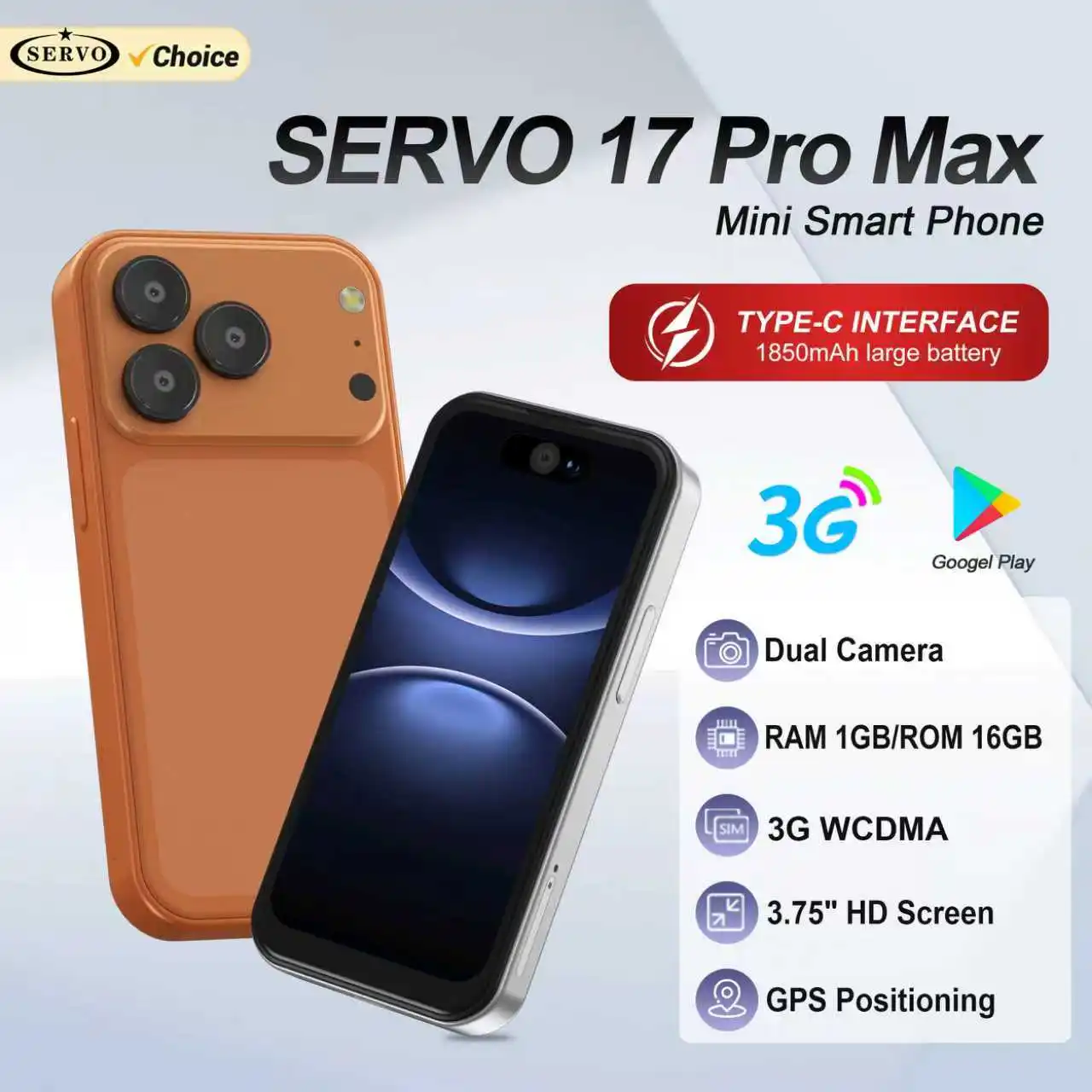 SERVO 17PRO MAX 3G Mini Smartphone Android System 16GB ROM Google Store ...