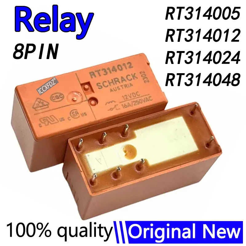 1Pcs-lot-New-RT314005-RT314012-RT314024-RT314048-16A-250VAC-8PIN-5V-12V ...