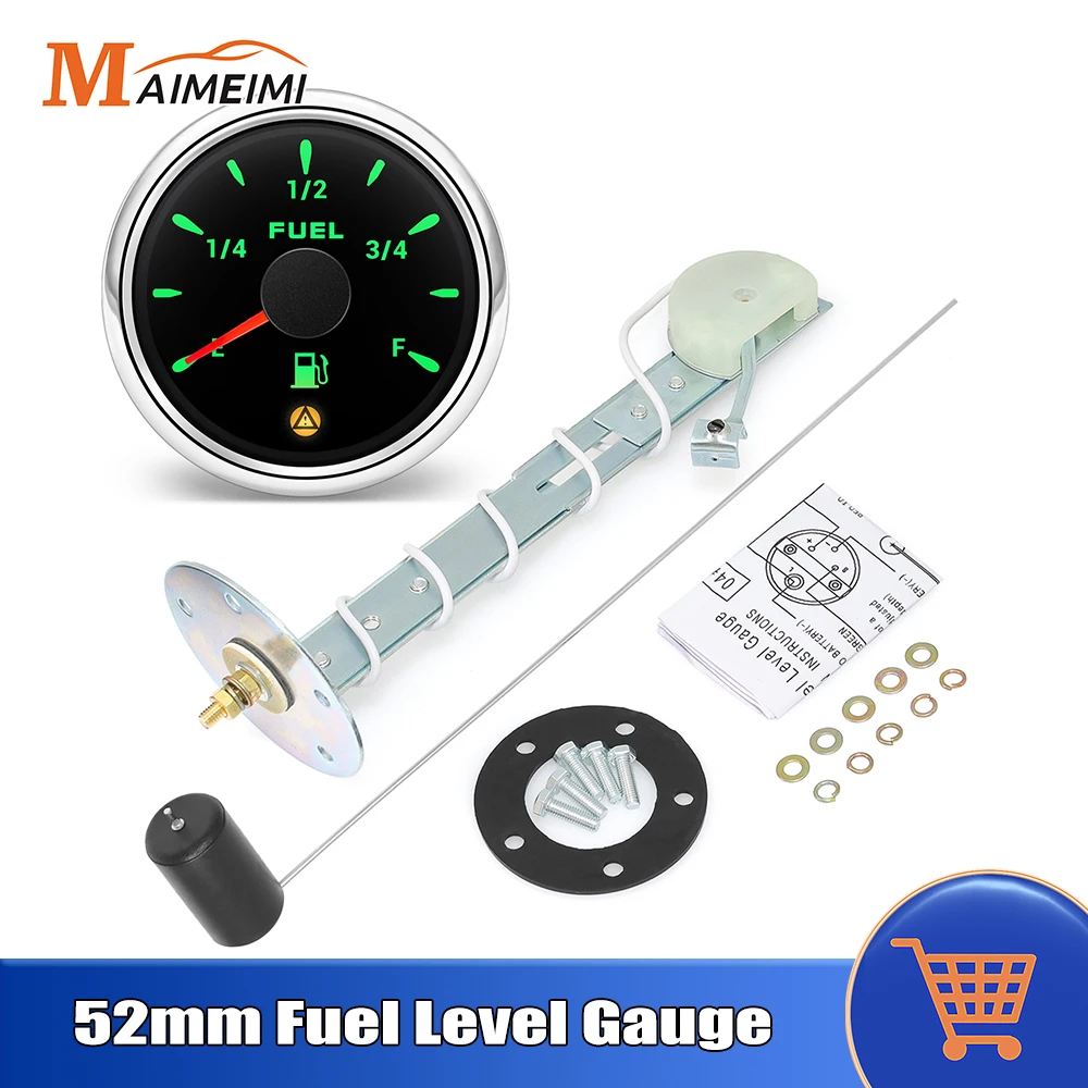 AD 7 Color Backlight 52mm Fuel Level Gauge With Flashing Alarm 240 ...