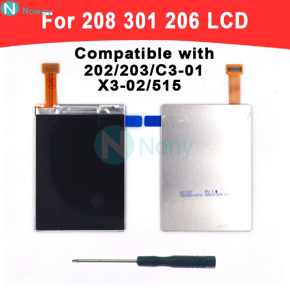 Nowey 206 New Screen For Nokia 208 301 C3-01 X3-02 202 2020 203 2030 ...