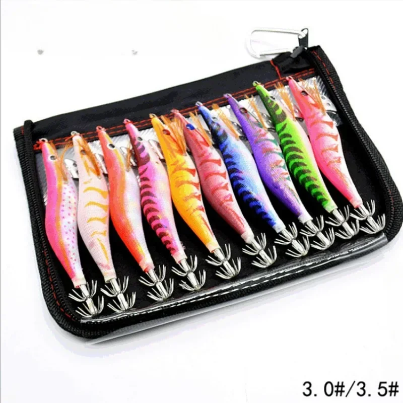 10Pcs-Set-Nightlight-Tailed-Wooden-Shrimp-Set-Box-with-Lead-Binding ...
