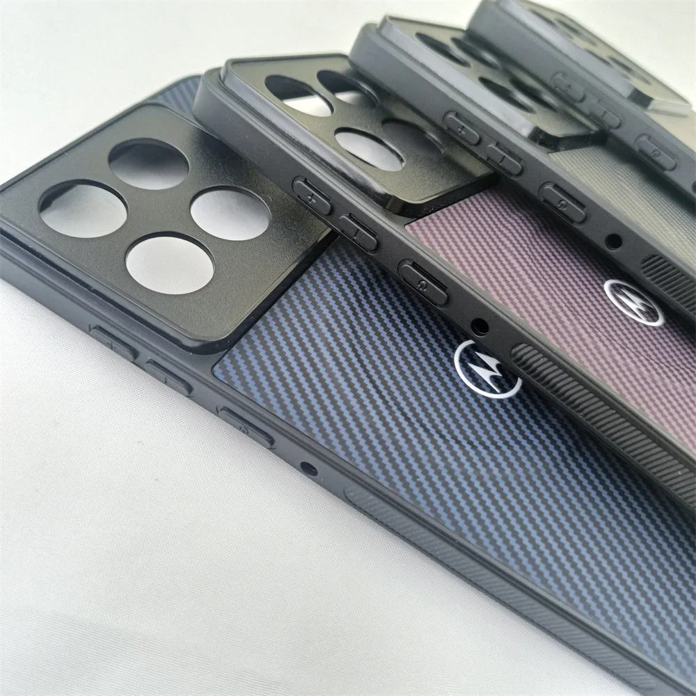 Funda magnética con textura de fibra de carbono para Motorola Edge 40 ...