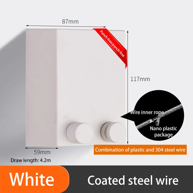 Wall-mounted-Retractable-Clothesline-Nail-free-Indoor-Outdoor-Clothes ...