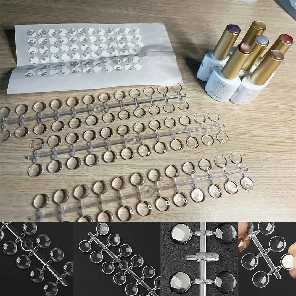 120pcs-Nail-Polish-Display-Table-With-Stickers-Polka-Dot-Color-Card ...