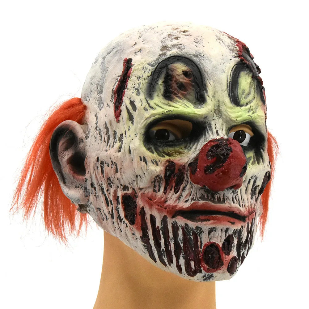 Zombie Skull Clown Mask Cosplay Horror Devil Joker Killer Latex Helmet ...