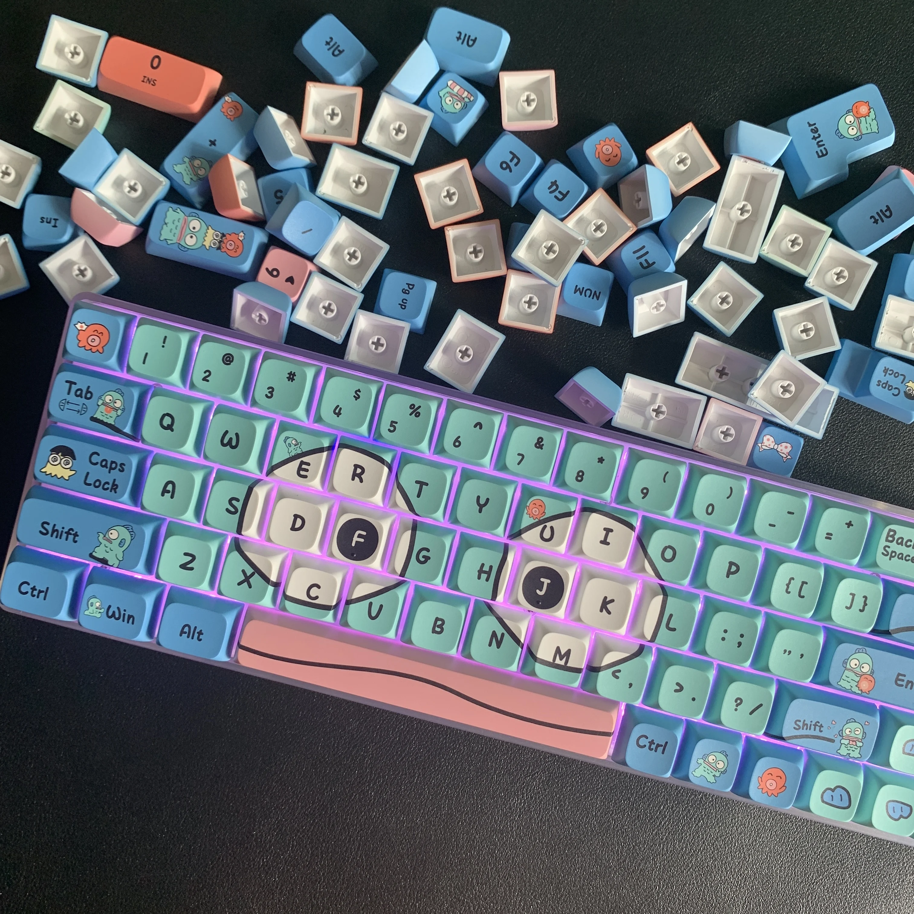 140-Keys-Cartoon-Anime-Keycaps-Anime-Blue-PBT-Dye-Subbed-Cartoon-Gaming ...