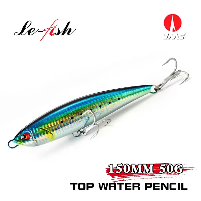 Le-Fish-150mm-50g-Big-Pencil-Fishing-Lures-Topwater-Floating-Stickbaits ...
