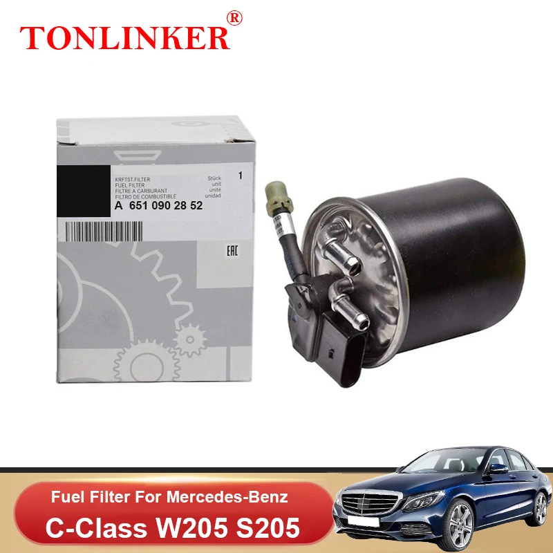 TONLINKER 메르세데스 벤츠 C 클래스 W205 S205 C250d C250 C300 용 연료 필터, A6510902852 ...