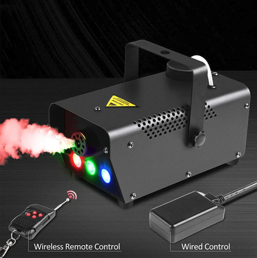 500W 3 RGB LED Smoke Machine Remote Control Lights Professional Special ...