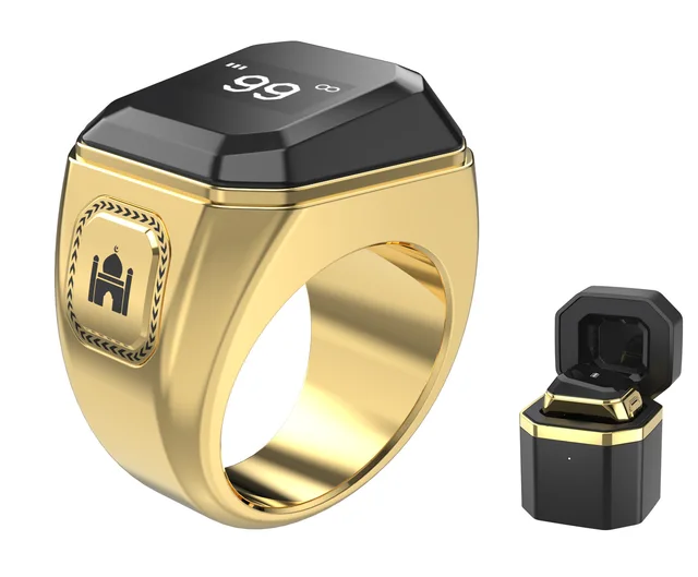 Equantu Muslim Smart Ring Metal 5 Prayer Time Reminder Bluetooth Music ...