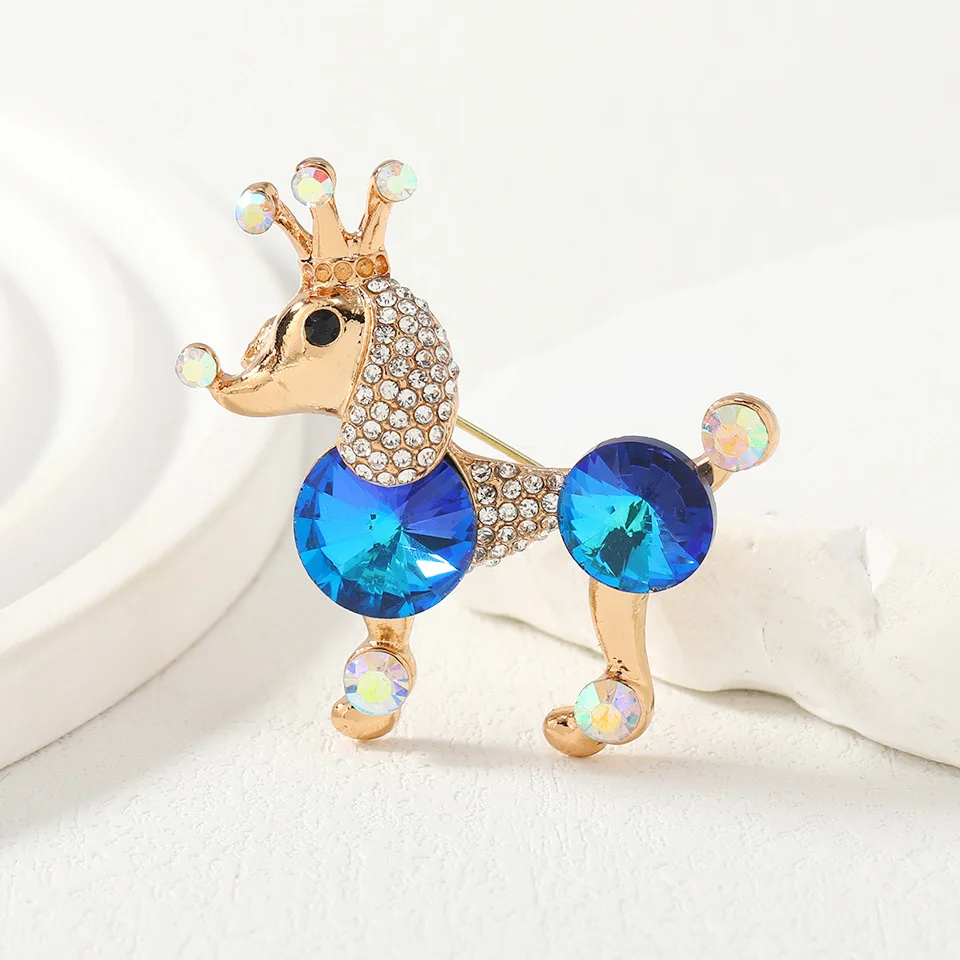 SKEDS-Luxury-Creative-Heavy-industry-Full-Crystal-Poodle-Badges-Pins ...