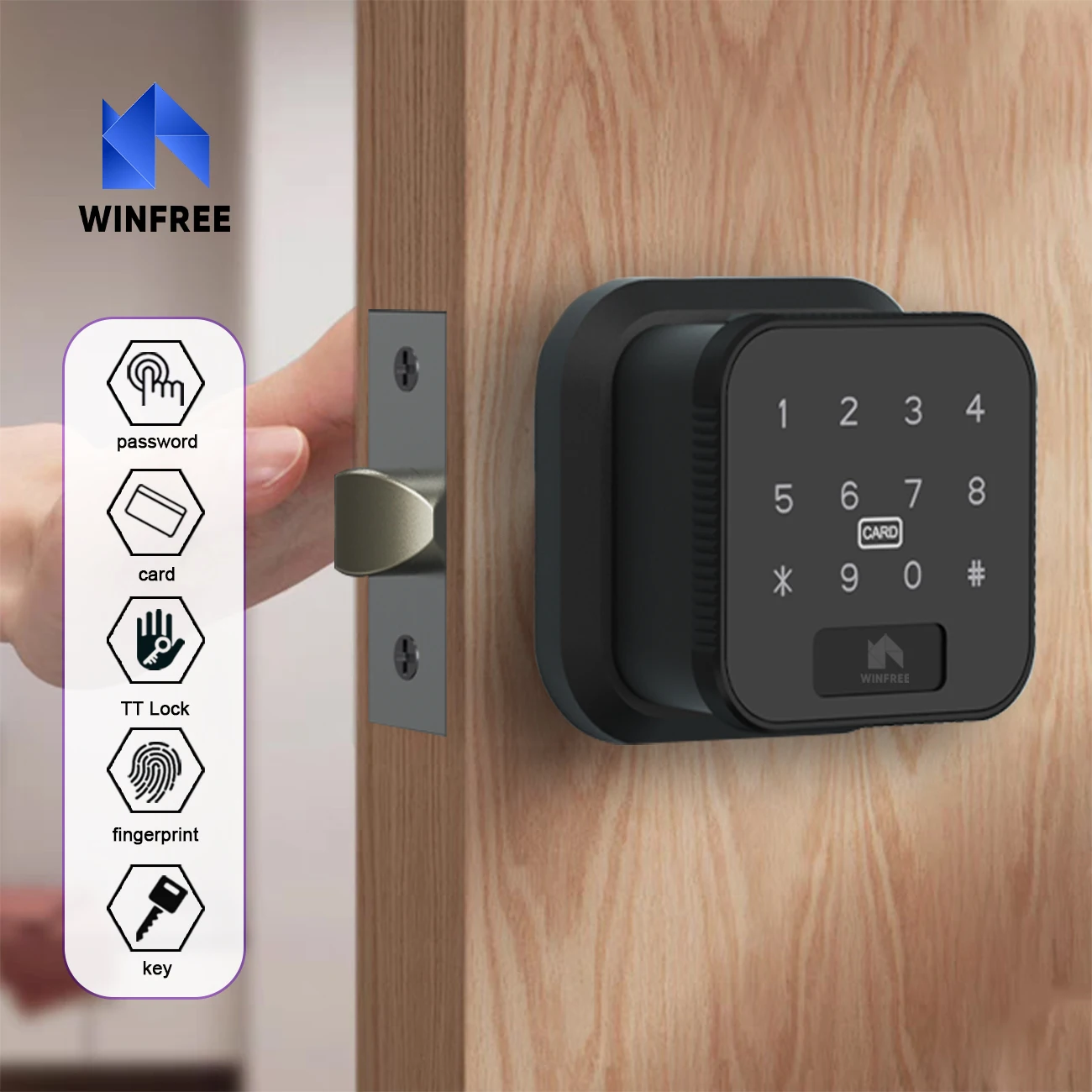 WINFREE-Smart-Door-Lock-Fingerprint-Keyless-Entry-Passcode-Card ...