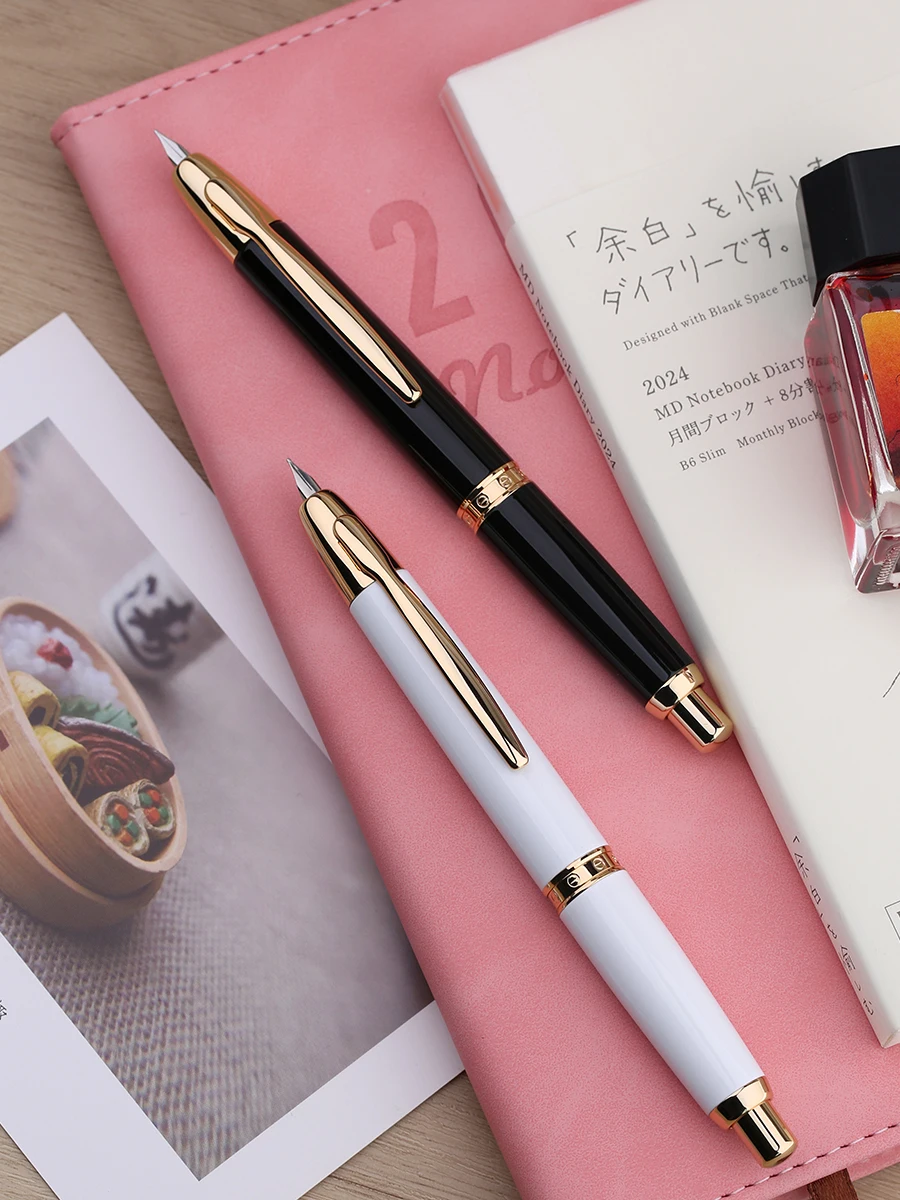 MAJOHN-A1-Colorful-Press-Metal-Fountain-Pen-F-Nib-Retractable-With-Gold ...