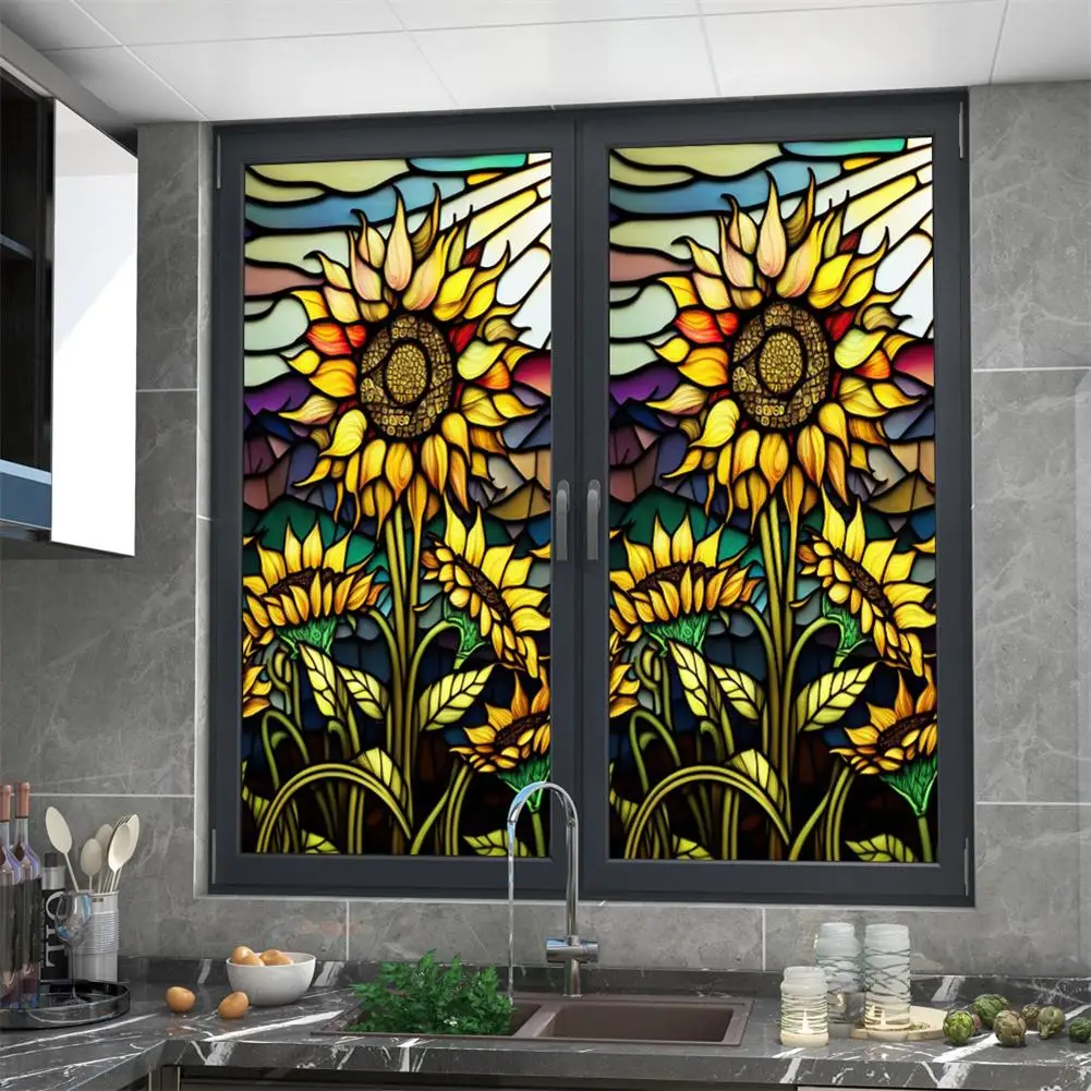 Sunflower-Stained-Glass-Window-Film-Removable-Uv-Blocking-Heat ...