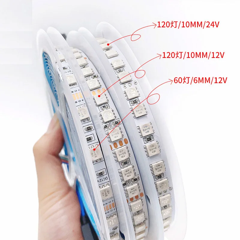 5m-6mm-10mm-5050-RGB-Changeable-LED-Strip-120-leds-m-60-led-m-Self ...