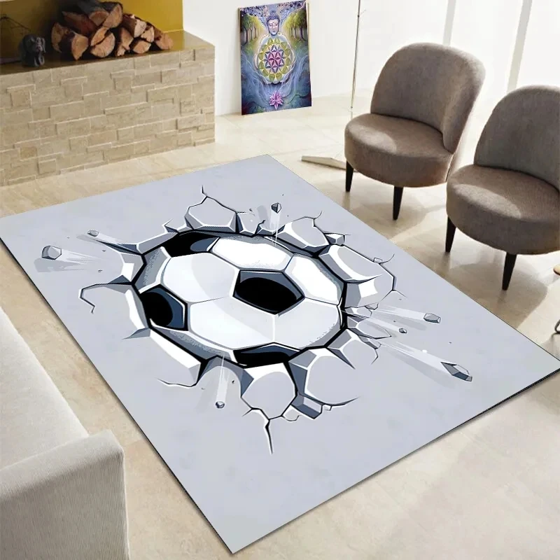 Football-Area-Rug-Ball-Sports-Theme-Carpet-Soccer-Ball-Pattern-Floor ...
