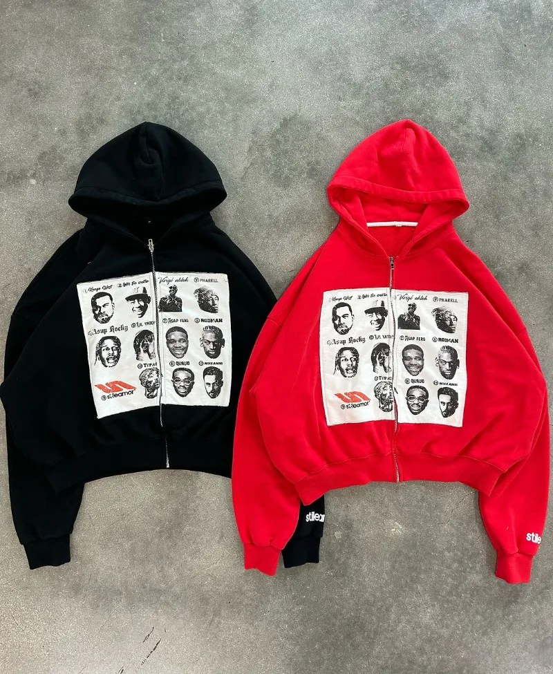 American-Retro-Cartoon-Print-Hoodie-de-grandes-dimens-es-para-homens-e ...