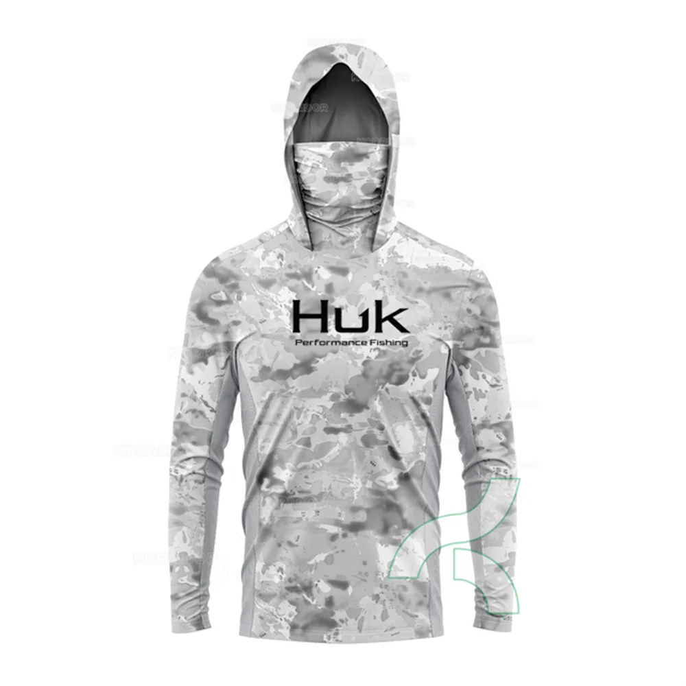 HUK-Fishing-Shirt-Summer-Long-Sleeve-Fishing-Hooded-Shirts-With-Face ...