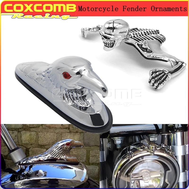 Motorcycle-Eagle-Head-Skull-Skeleton-Fender-Ornaments-ATV-Front-Fender ...