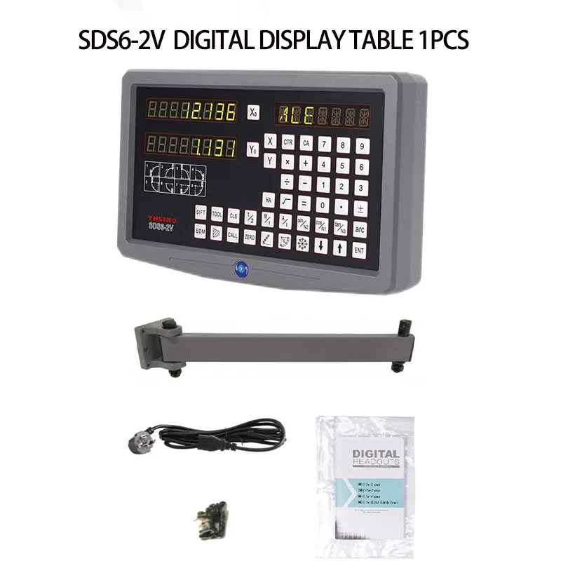 2 eixos Leitura Digital DRO Kit SDS6 2V e 2pcs KA300 KA500 Slim Régua de Alta Precisão Linear ...