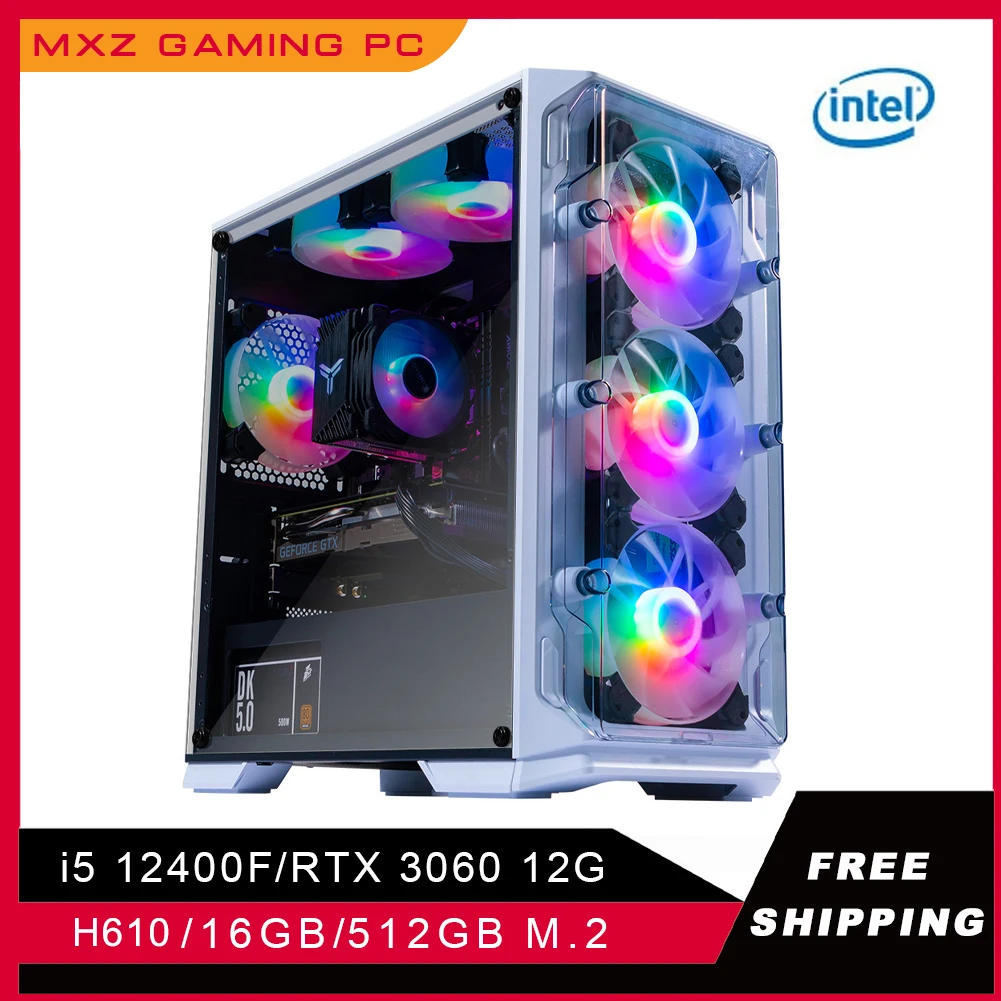 Mxzd Diy Pc Gaming I5 12400f Graphics Card Rtx2060/3050/3060 500gb 16gb ...