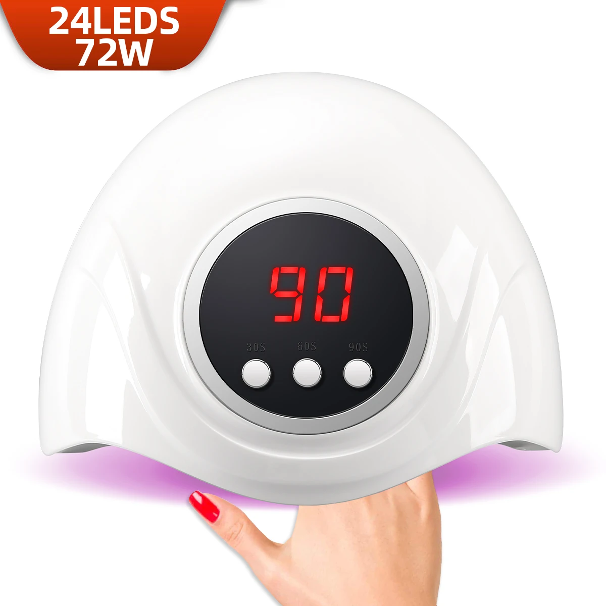 72W Professional UV LED Nail Dryer With Motion Sensing 24LEDS Nail ...