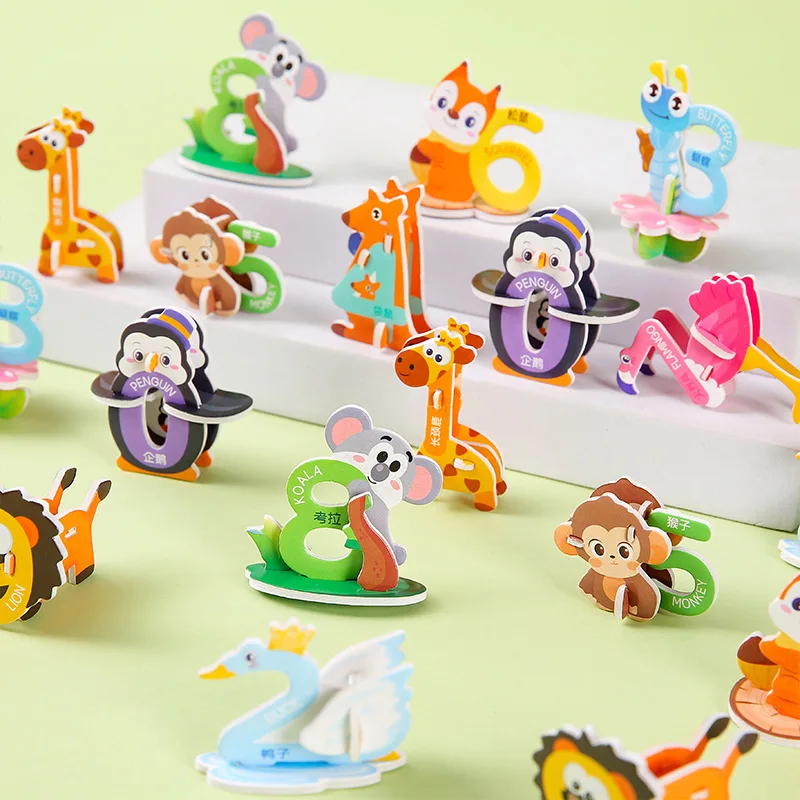 30Pcs-Cute-Forest-Animal-Theme-Number-Paper-Jigsaw-Puzzles-Educational-Toys-for-Kids-Birthday ...
