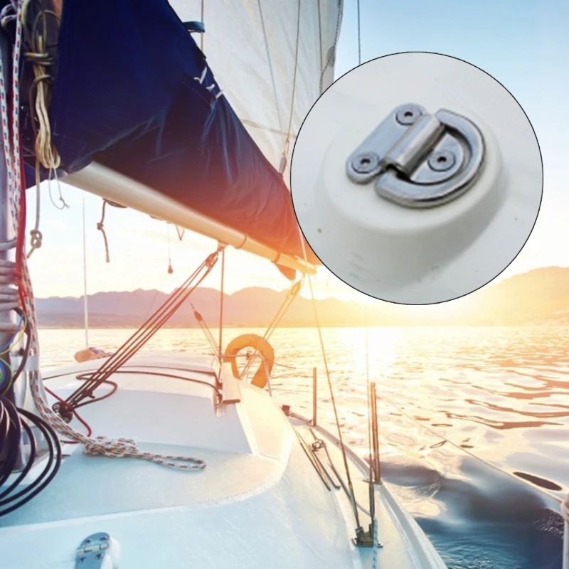 D Ring Deck Folding Pad Eye Lashing Tie Down Cleat Heavy duty Tie 6mm ...