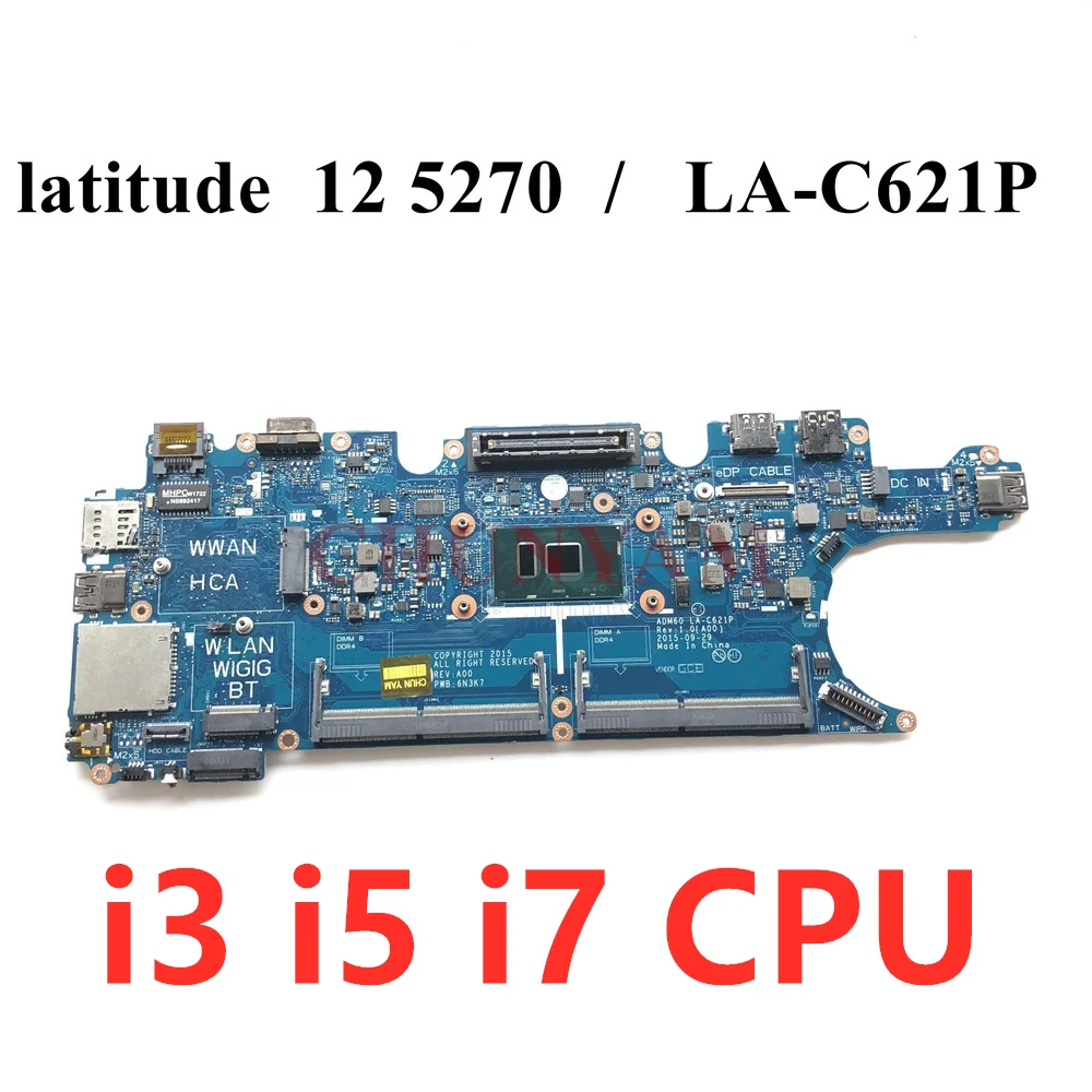 LA-C621P FOR Dell Latitude 5270 E5270 Laptop Notebook Motherboard I3 I5 ...