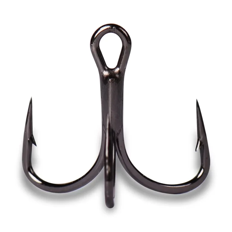 10pcs/lot 2X Fishing Hooks 10#-3/0# Strengthen Strong Treble Hooks ...