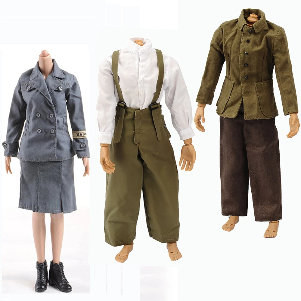 1/6 Workwear Shirt Pants Clothes Set Fit 12'' Male Soldier Figure Body ...
