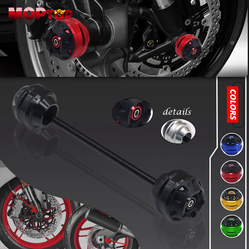 Motorcycle Wheel Protector Crash Bobbins Front & Rear Axle Fork Sliders ...