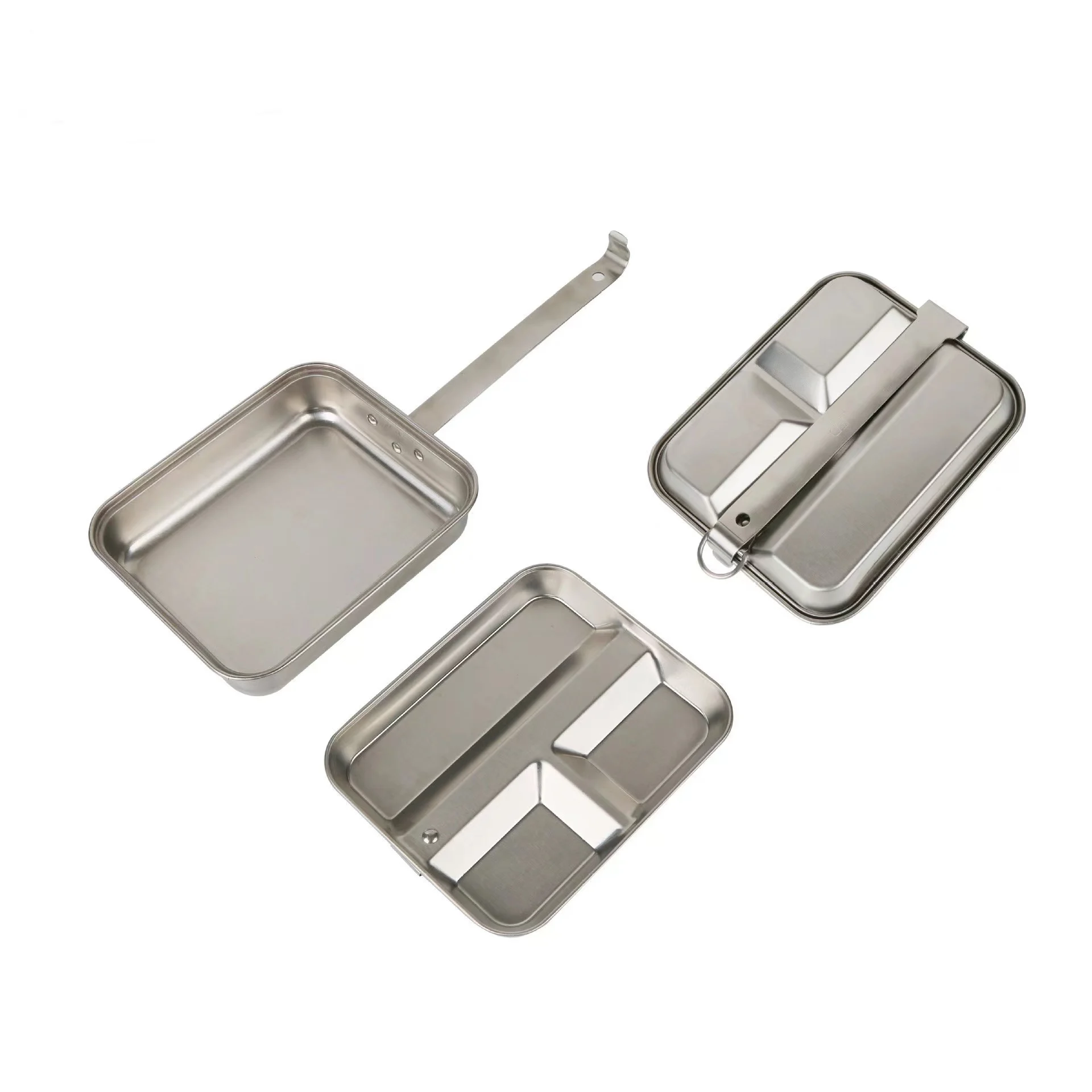 Army-Style-Outdoor-Cookware-Mess-Tin-Camping-Fry-Pan-Mess-Kit ...