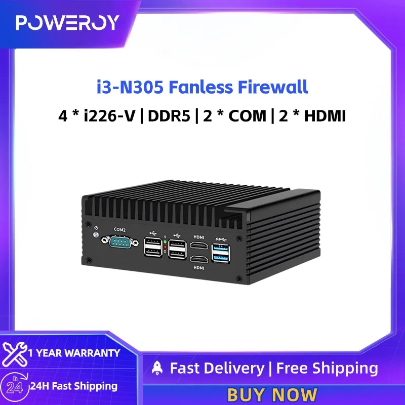 12th-Gen-Intel-i3-N305-Firewall-MINI-PC-N100-Fanless-Soft-Router-4x ...