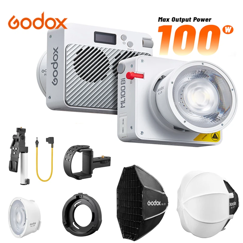 Godox-ML100Bi-Bi-Color-LED-Video-Light-2800-6500K-120W-App-Control ...