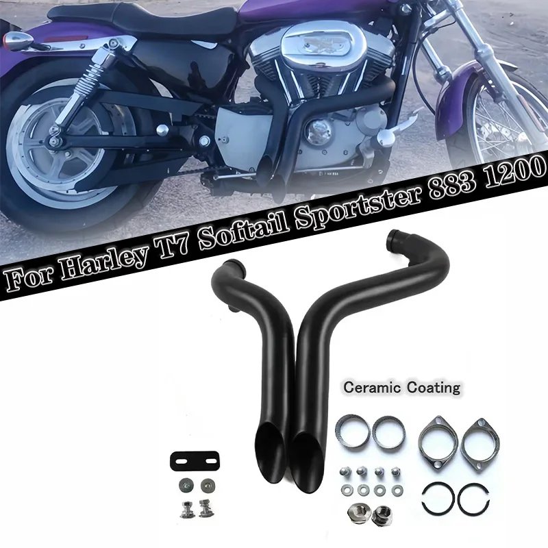 Off-road-Motorcycle-Exhaust-Pipe-For-Harley-T7-Softail-Sportster-883 ...