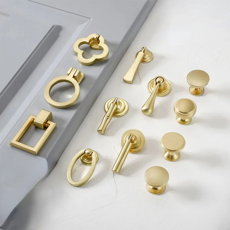 1pcs-Gold-Cabinet-Pulls-Solid-Zinc-Alloy-Kitchen-Cupboard-Single-hole ...
