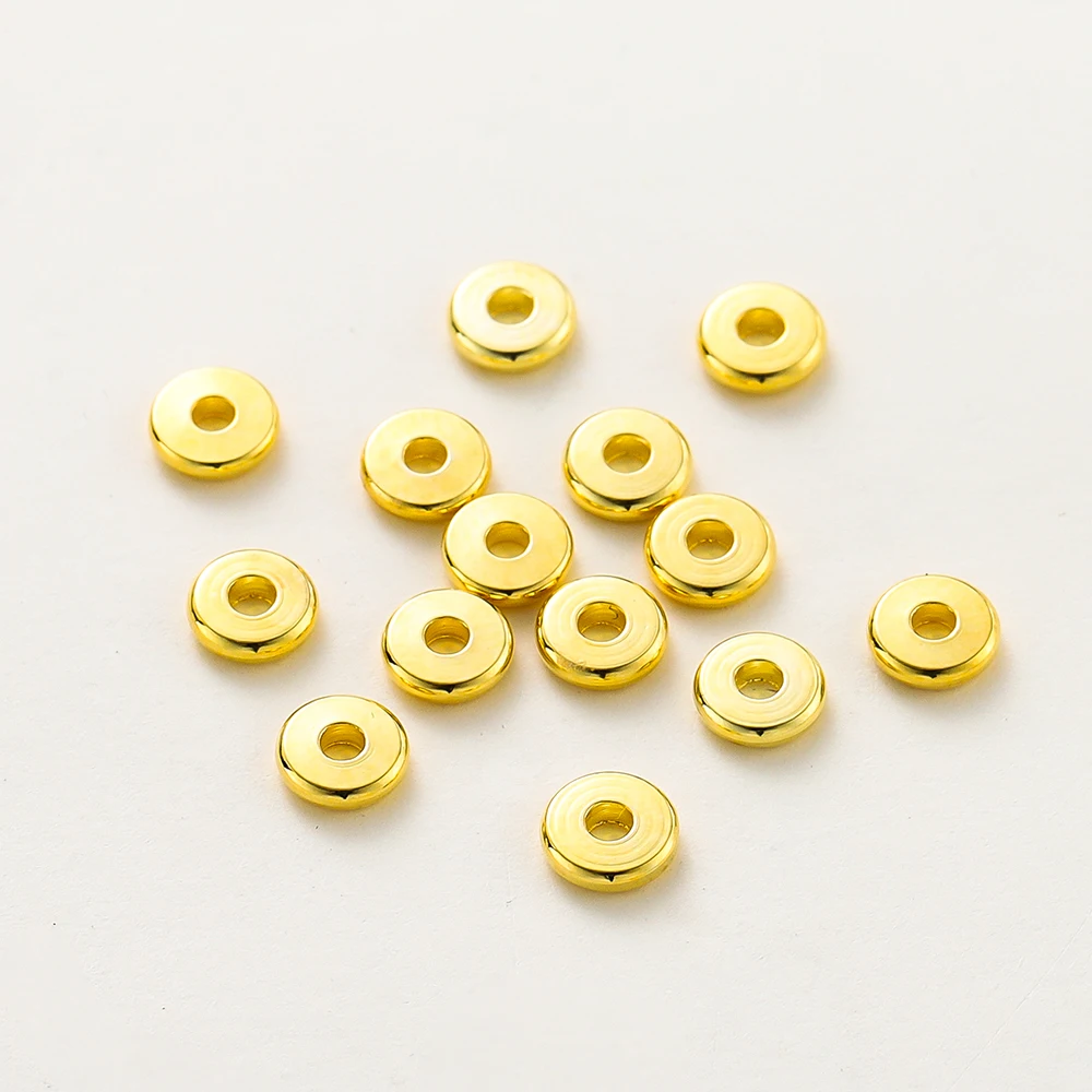 14K/18K Gold Plated 10 30Pcs 3/4/5/6/8mm Spacer Beads for DIY Necklace Bracelet Jewelry Making ...