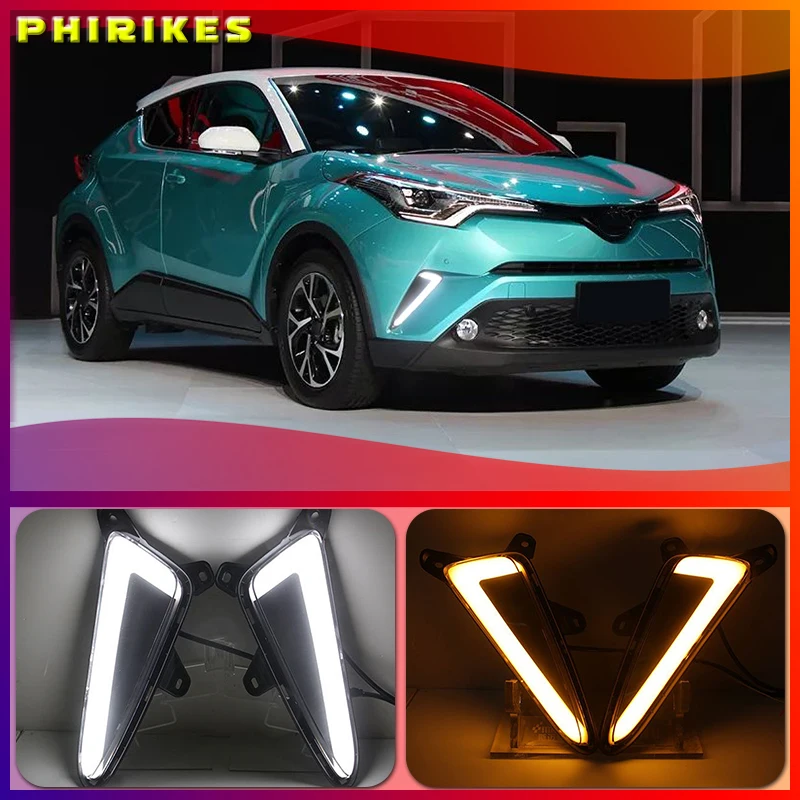 2PCS-LED-DRL-Daytime-Running-Light-For-Toyota-CHR-2016-2017-2018-2019 ...