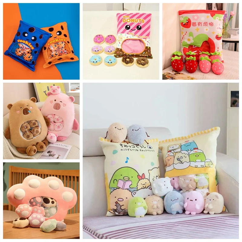 A-Plushie-Bag-Pudding-Toys-Kawaii-Doughnut-Bag-Mini-Capybara-Balls ...