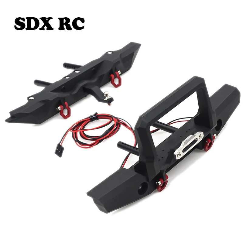 Rc Car Metal Front Bumper With Led Light And Rear Bumper For 1/10 Rc ...