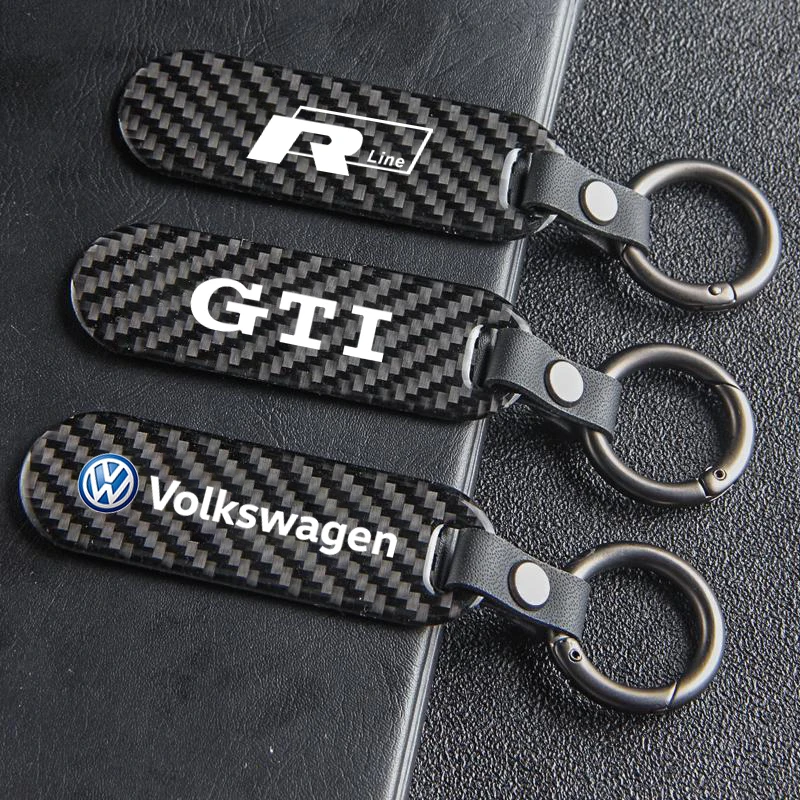 Car-Keychain-Keyring-Carbon-Fiber-Auto-Logo-Key-Pendant-For-VW-R-Line ...