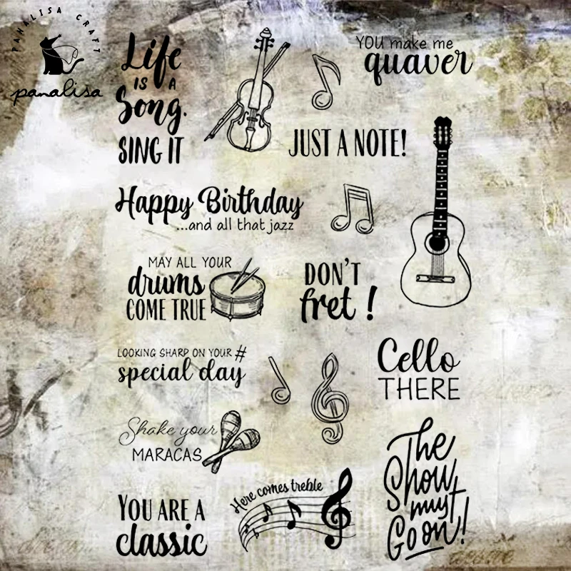 Panalisacraft Musical Instrument Stamp Transparent Clear Silicone ...