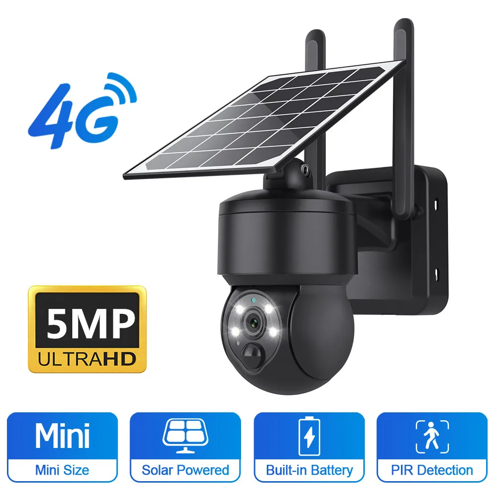PTZ-Solar-Camera-WIFI-Wireless-4G-SIM-5MP-Outdoor-Solar-Panel-Two-Way ...