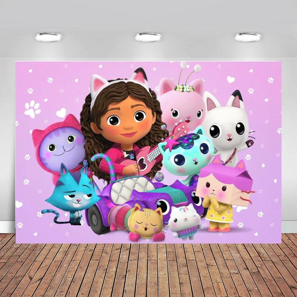 Gabby-Dollhouse-Backdrop-Kids-Birthday-Party-Decoration-Background ...