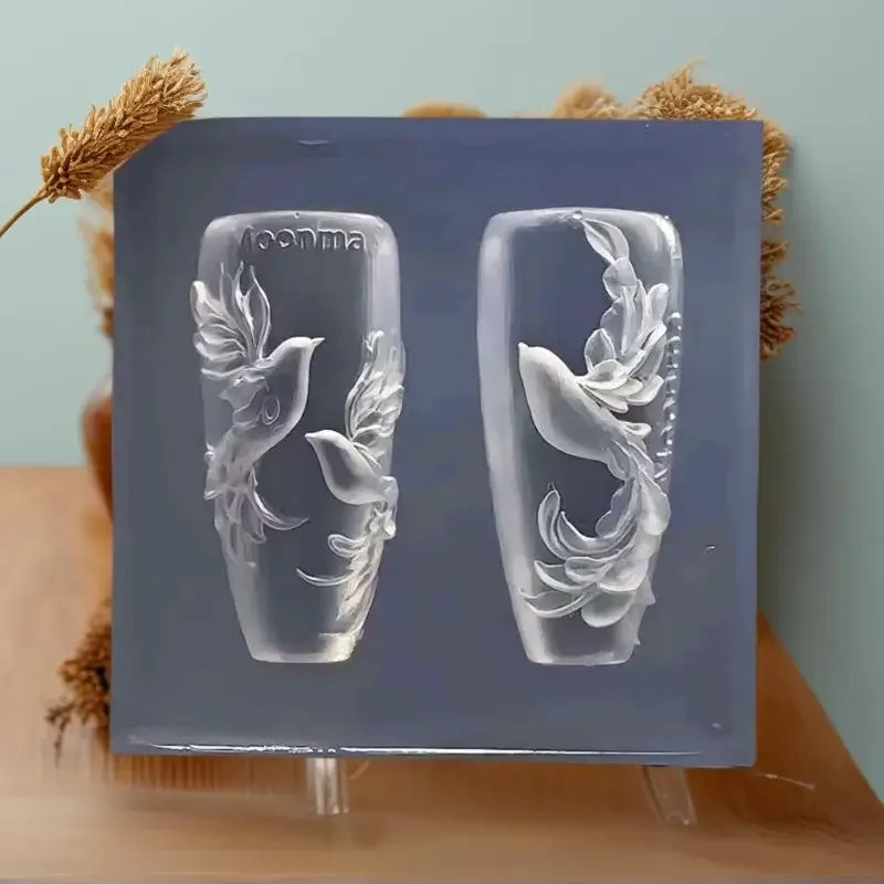 Cute Pigeon 3D Silicone Nail Mold DIY Nail Art Decoration Transparent ...