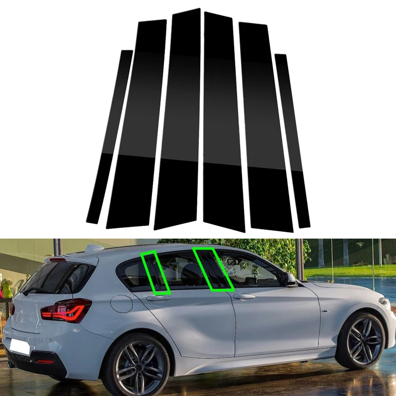 6Pcs For BMW 1-Series F20 2012 2013 2014-2019 Car Glossy Black Window ...