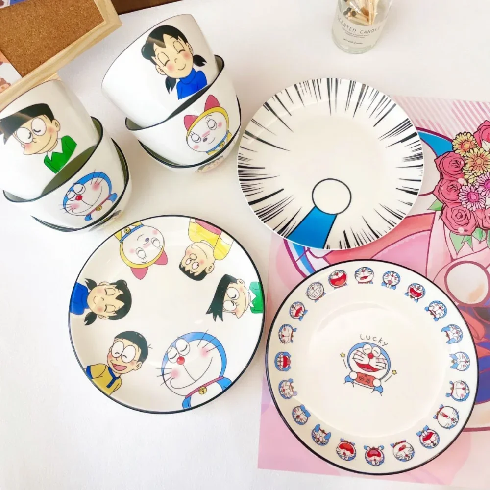 Kawaii-Doraemon-Plate-Cartoon-Cute-Ceramic-High-Temperature-Resistance ...