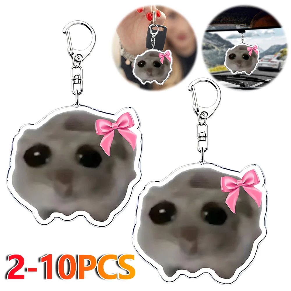 2-10pc-Fun-Meme-Im-Just-A-Girl-Sad-Hamster-Key-Chain-Keychains-Ring-for ...